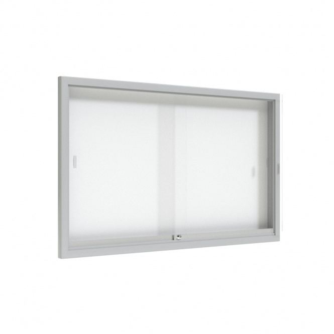 Info-Wandvitrine, 93 cm hoch, 150x8,0 cm (B/T), Rückwand: Emaille weiß ...